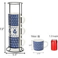 4 Pack Ceramic Coffee Mug Set with Rack, 16 OZ Stackable Cappuccino ...