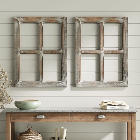 Rustic Barn Wood Window Frames, Decorative Country Farmhouse Home Wall ...