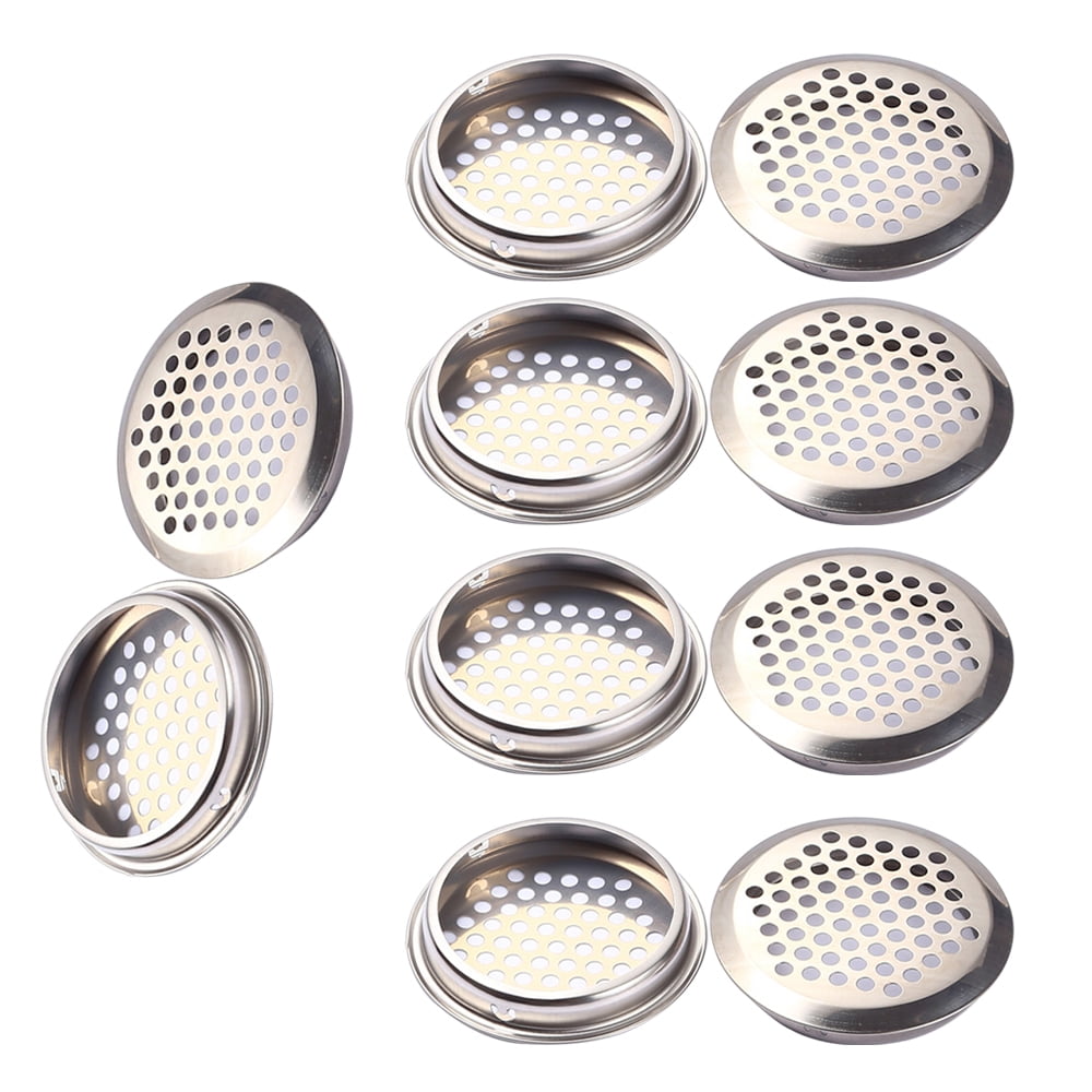 5pcs Stainless Steel Air Vent Louver,Silver Round Mesh Hole Soffit Vent ...