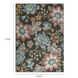 Mainstays Farmhouse Oversized Floral Gray Multi Indoor Area Rug, 5' x 7 ...