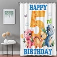Bathroom Shower Curtain Cartoon Pink Orange Blue Dinosaurs Flower ...
