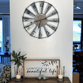 24" Large Farmhouse Decor Wall Clocks Metal Windmill Time Piece ...