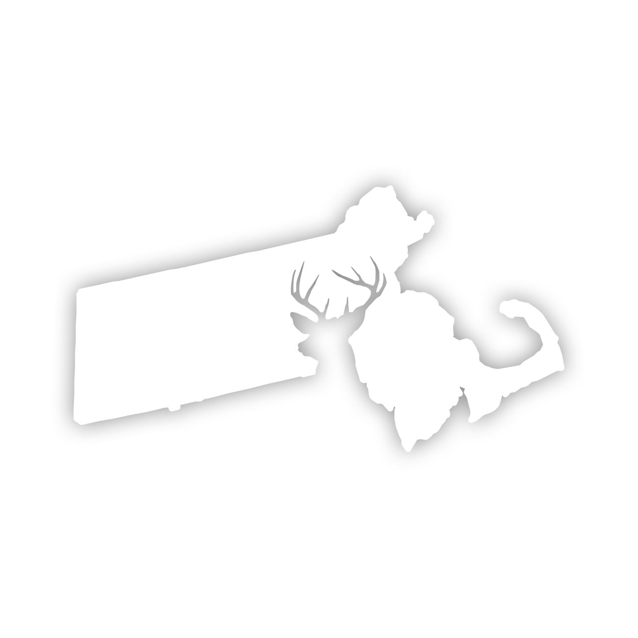 Massachusetts Deer State Sticker Decal Die Cut - Self Adhesive Vinyl ...