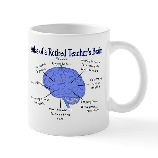 CafePress - Atlas Of A Retired Teachers Brain Mugs - 11 oz Ceramic Mug ...
