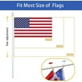 DEROFIT 4ft Stainless Steel Flag Pole, White, Anti-Wrap Rings, for 3x5 ...