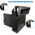 Locking Mailbox Drop Box with Rain Cover, Heavy-Duty Galvanized Steel ...