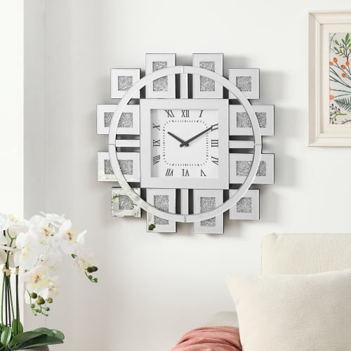 Click here for Cunbei Wall Clock In Mirrored & Faux Gemstones prices