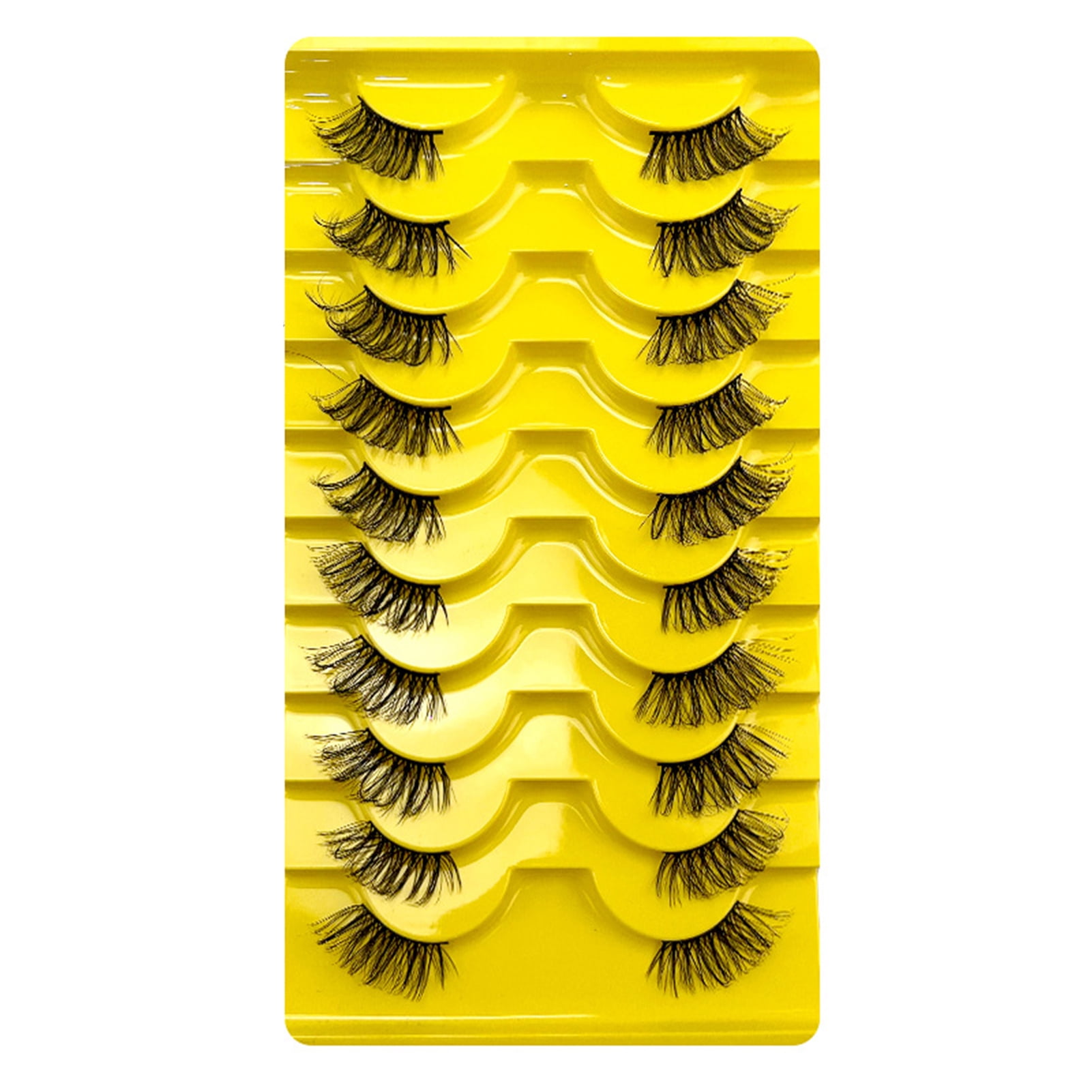 huanledash 10 Pairs False Eyelashes Dense Realistic Soft Curly Eyelash ...
