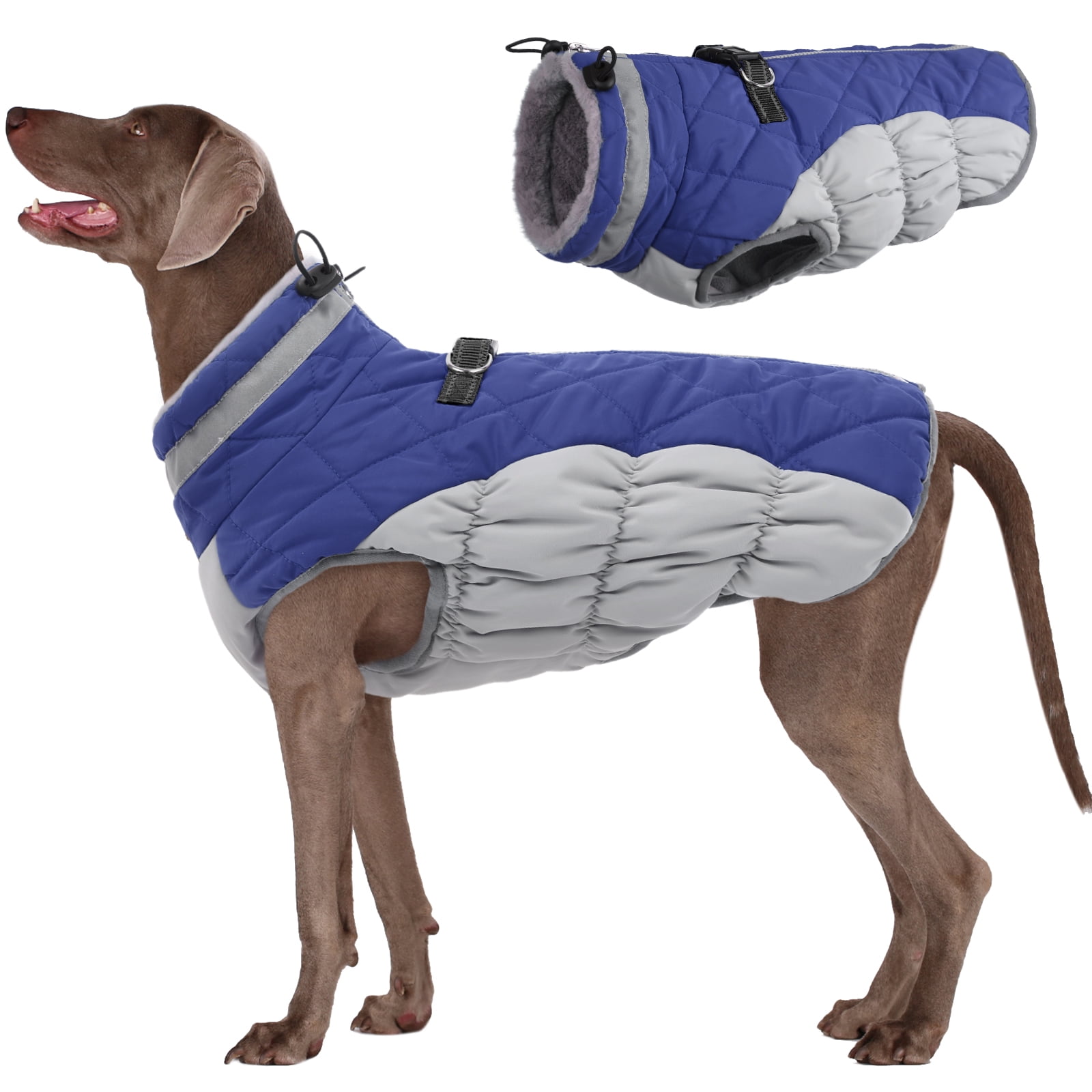 Kuoser Dog Padded Vest Dog Jacket , Reflective Warm Zip Up Dog Winter ...