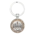Exquisite Round Glass Alloy Keychain Featuring Famous Landmark Design ...