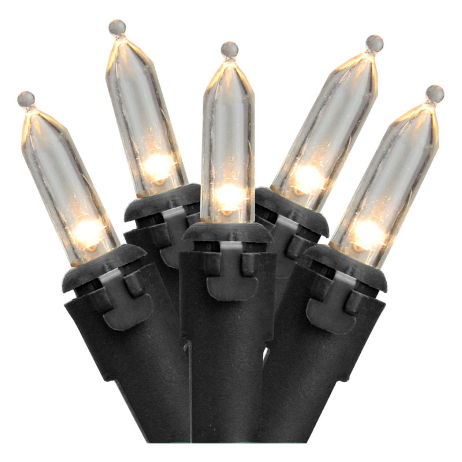 Northlight 100 ct. LED Mini Lights with Black Wire 4 in. Spacing - Warm ...