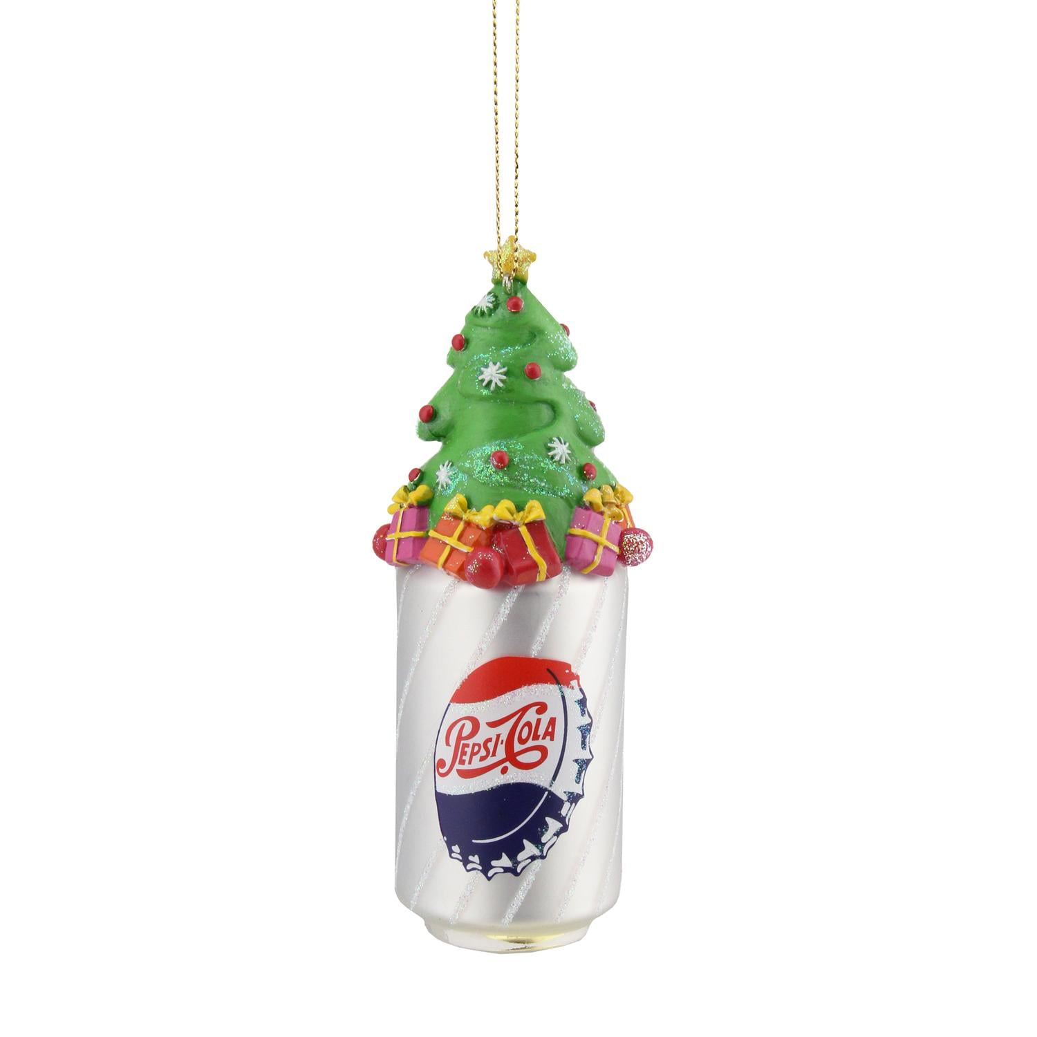 4.75" Silver Pepsi Bottle Cap Can with Christmas Tree Topper Decorative ...