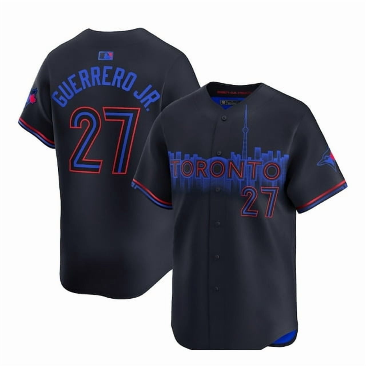 Click here for 012glq Mens Blue Jays #27 Guerrero Jr. - City Blac... prices