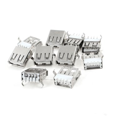 20 PCS Metal Computer USB 2.0 A Type Male PCB Mount Repair Parts USB ...