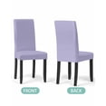 Chair Covers Set of 6, Light Purple Solid Color Removable Stretchable ...