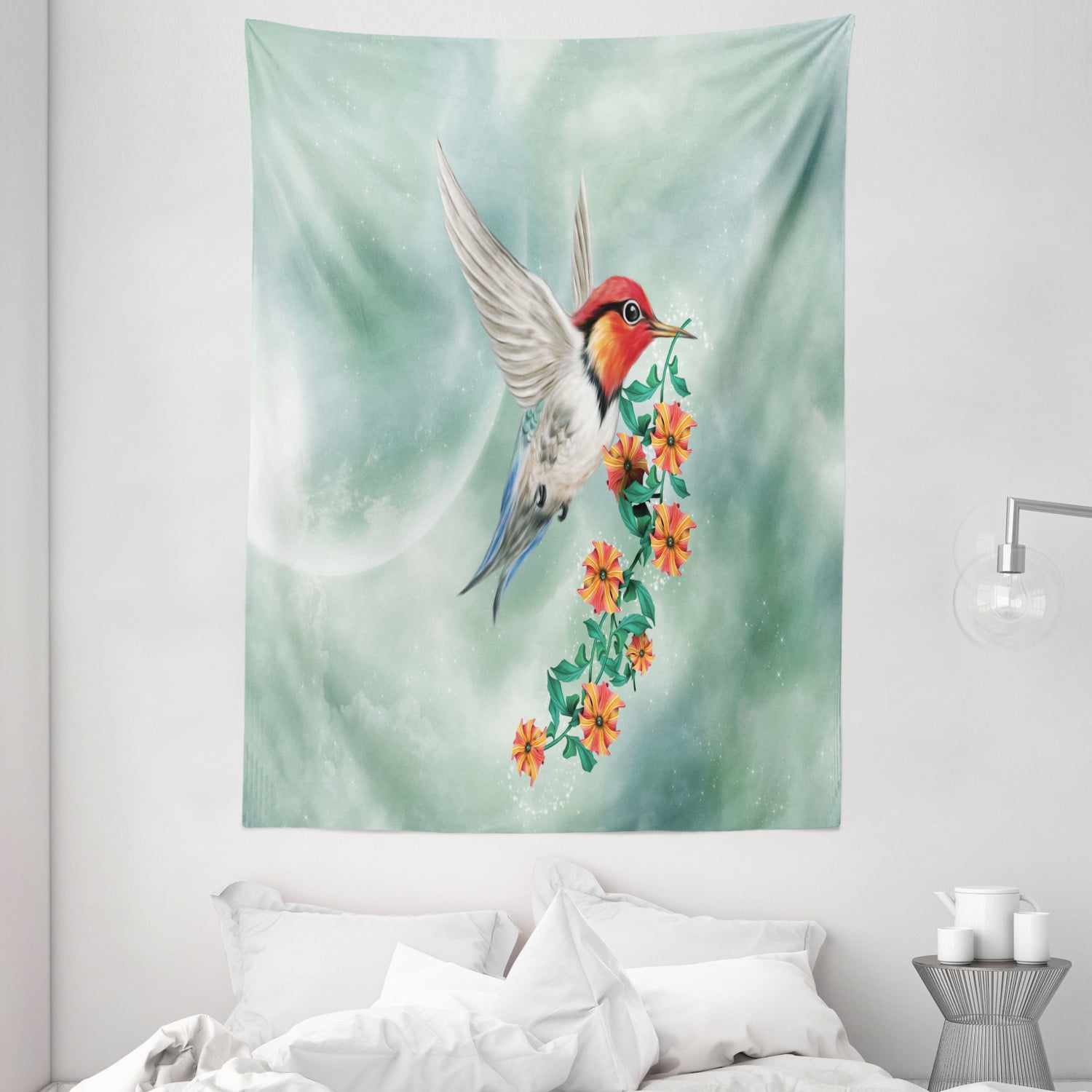 Hummingbirds Decorations Wall Hanging Tapestry, A Hummingbird Is Flying ...