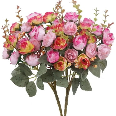 Hidove Fake Flower Heads for Craft,3.3'' Bury Rose Heads Arti,40 Pcs ...