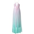 Patlollav Womens Fashion Gradient Mesh Beach Dress Boho Hanging Neck ...