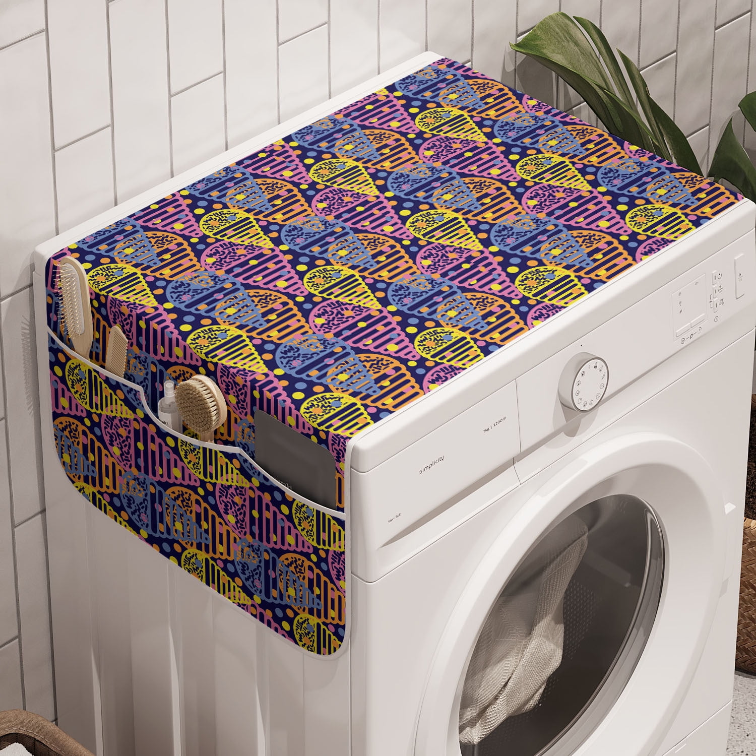Geometric Washing Machine Organizer, Memphis Style Eighties ...
