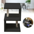 Wuzstar 3 Tiers LED Light Coffee Side Table with Storage, High Gloss S ...
