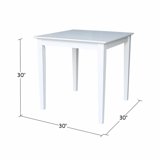 Solid Wood 30 inch Square Dining Table in White - Walmart.com