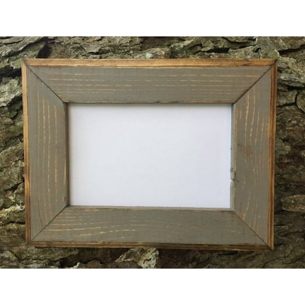 5 x 7 Inch Picture Frame, Gray Rustic Weathered Style, Stained With ...