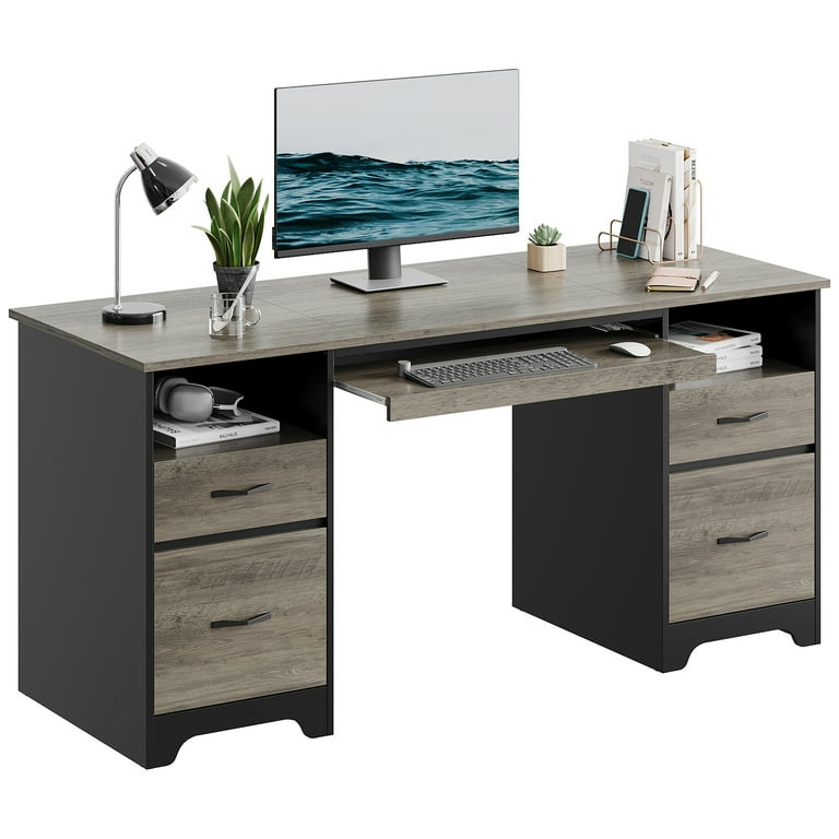 Computer desk with file drawer store