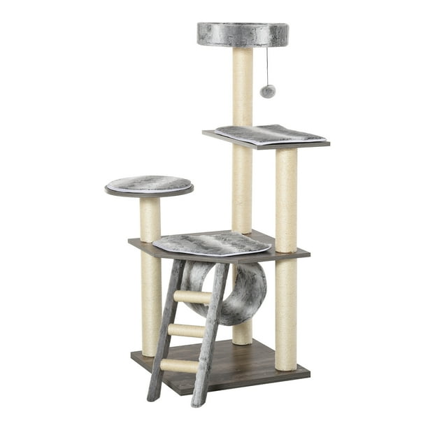Pawhut Cat Tree Cat Tower For Large Cats Adult 52in Climbing Kitten