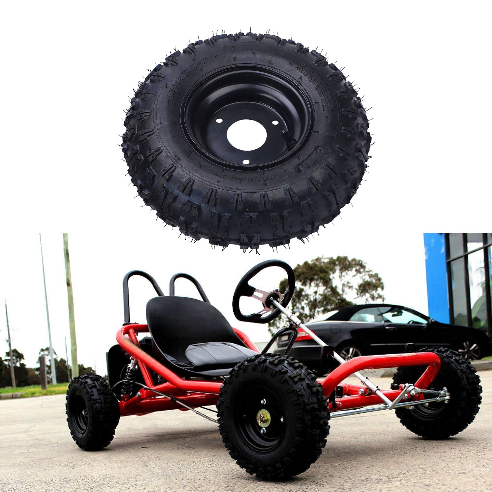 13x5.00-6 Wheel Rim Tire Assembly, 6 Inch Go Kart Wheel Rim Tire ...