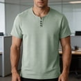 Ceisia Men's Slub Cotton Short Sleeve Henley T-Shirt With 3 Buttons ...
