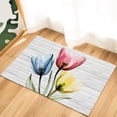 Colorful Tulips Door Mat Country Flowers Non Slip Absorbent Entrance ...