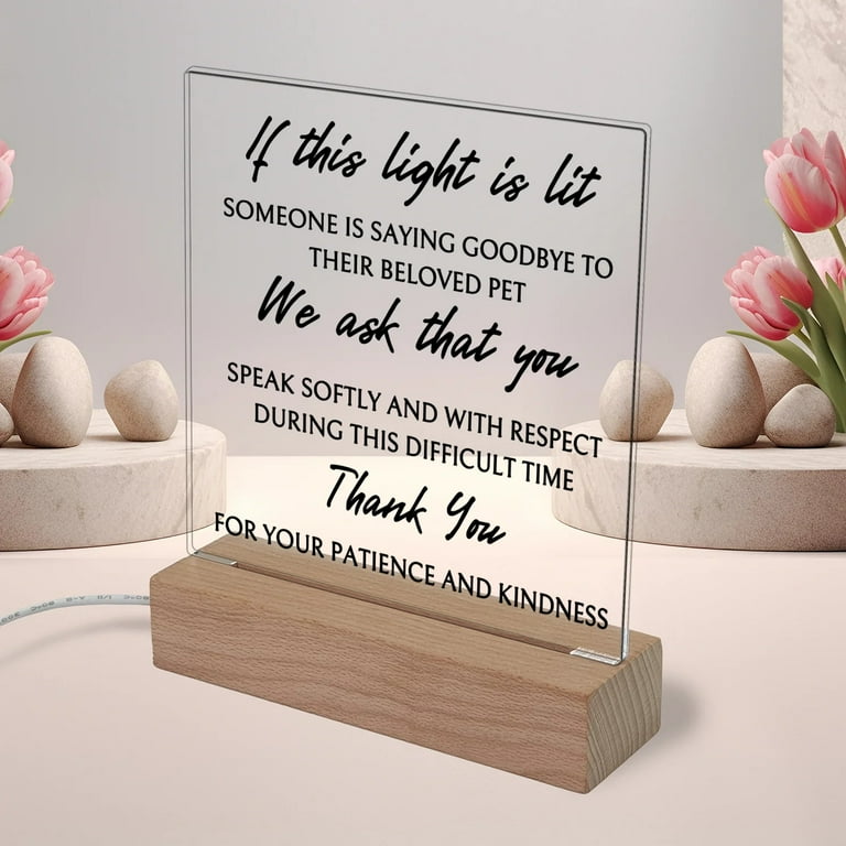 USB Powered Veterinary Memorial Light Veterinary Euthanasia Notice ...