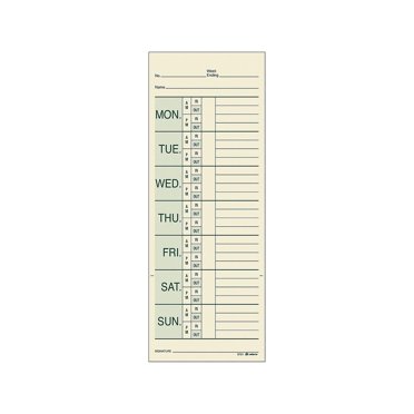 Yescom 100 Count Monthly Time Clock Cards Timecard for Employee ...