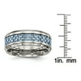 Titanium Polished Blue Carbon Fiber Inlay Ring - Walmart.com