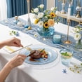 350 Pcs Clear Blue Plastic Plates with Gold Rim, Disposable Hammered ...