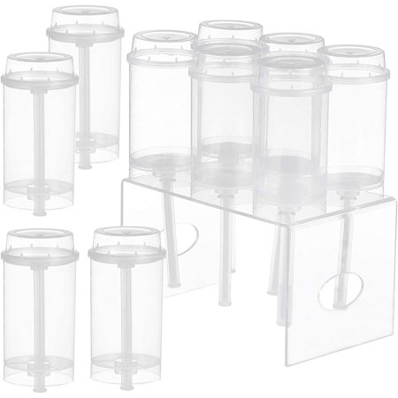 10 Hole Push Pop Cake Stand and Clear Push- up Cake Pop Shooter Plastic ...