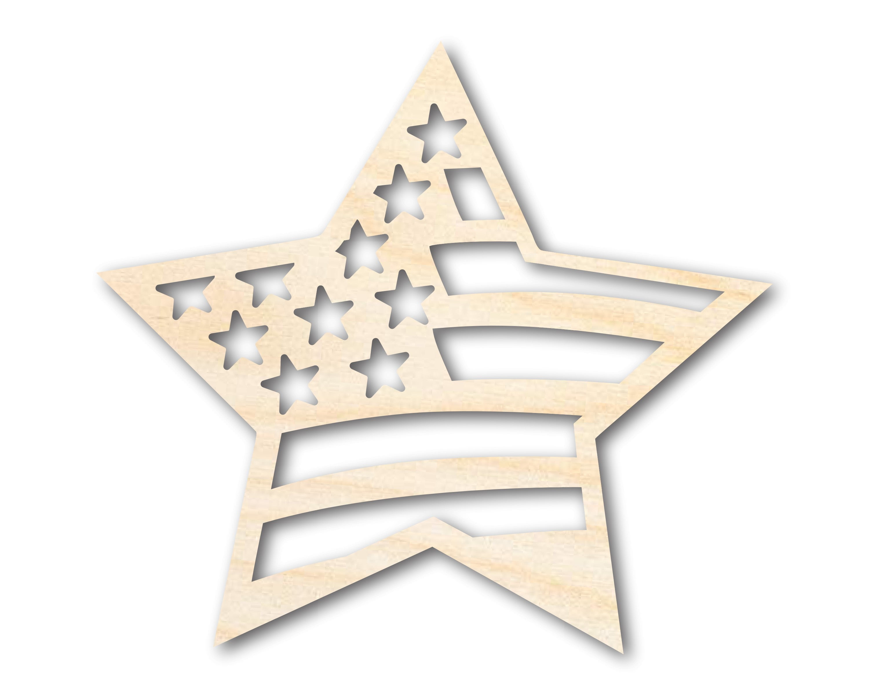 Unfinished Wood USA Star Shape - Craft - up to 36" 2" / 1/4" - Walmart.com