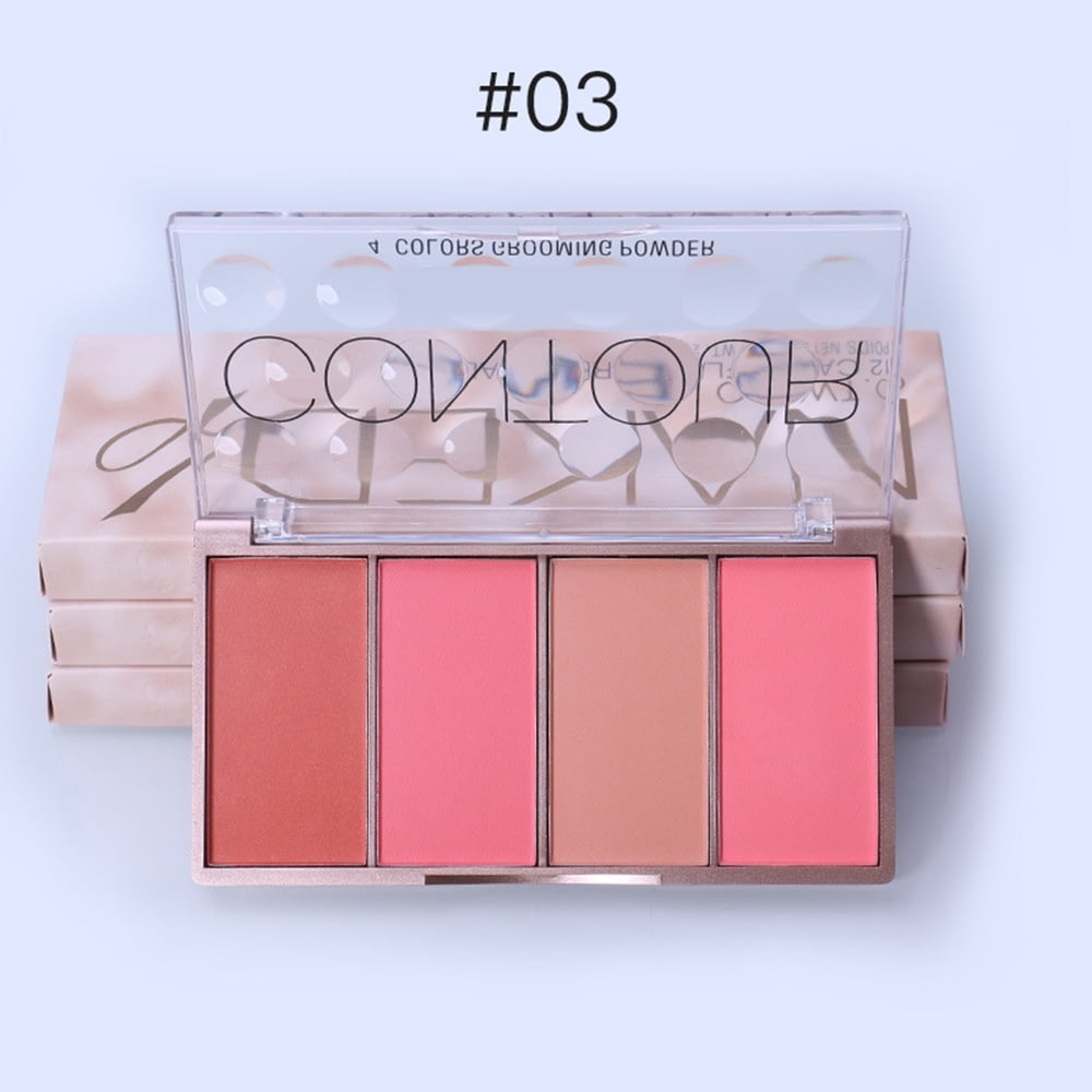 4-Color Blush Contour Palette with Natural Material & Soft and Smooth ...