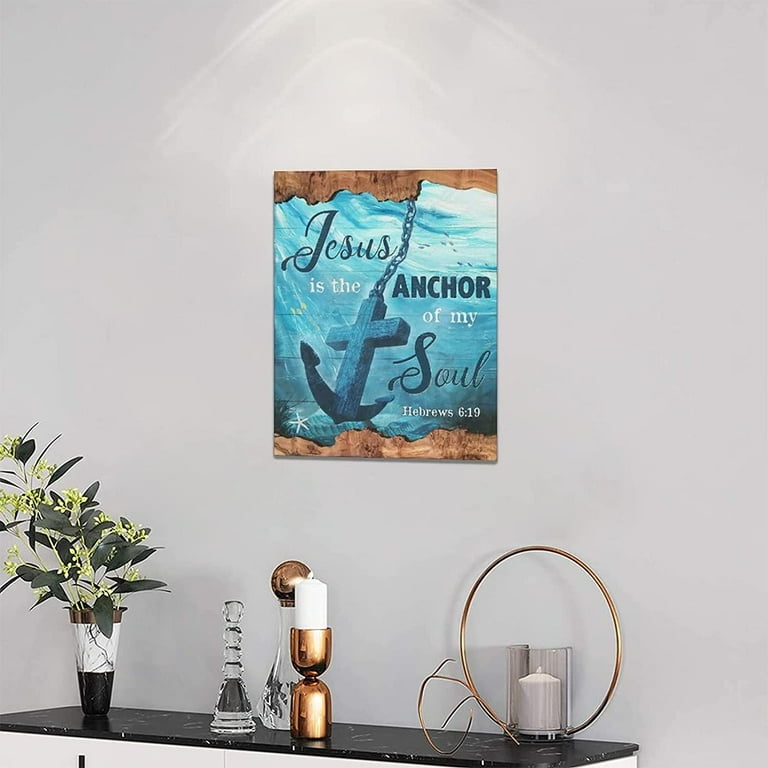 Nautical Biblical Quotes Nautical Anchor Wall Art Coastal Decor Beach