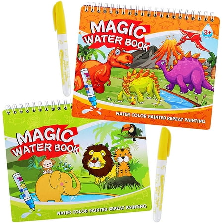 Paint with Magic Water Coloring Books for Toddler,Reusable Water Reveal ...