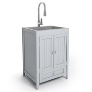 Simpli Home Seiger 46 inch Laundry Cabinet with Pull-out Faucet and ...