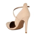 Qupid AI32 Women Nubuck Almond Toe Diagonal Strap Pump - Walmart.com