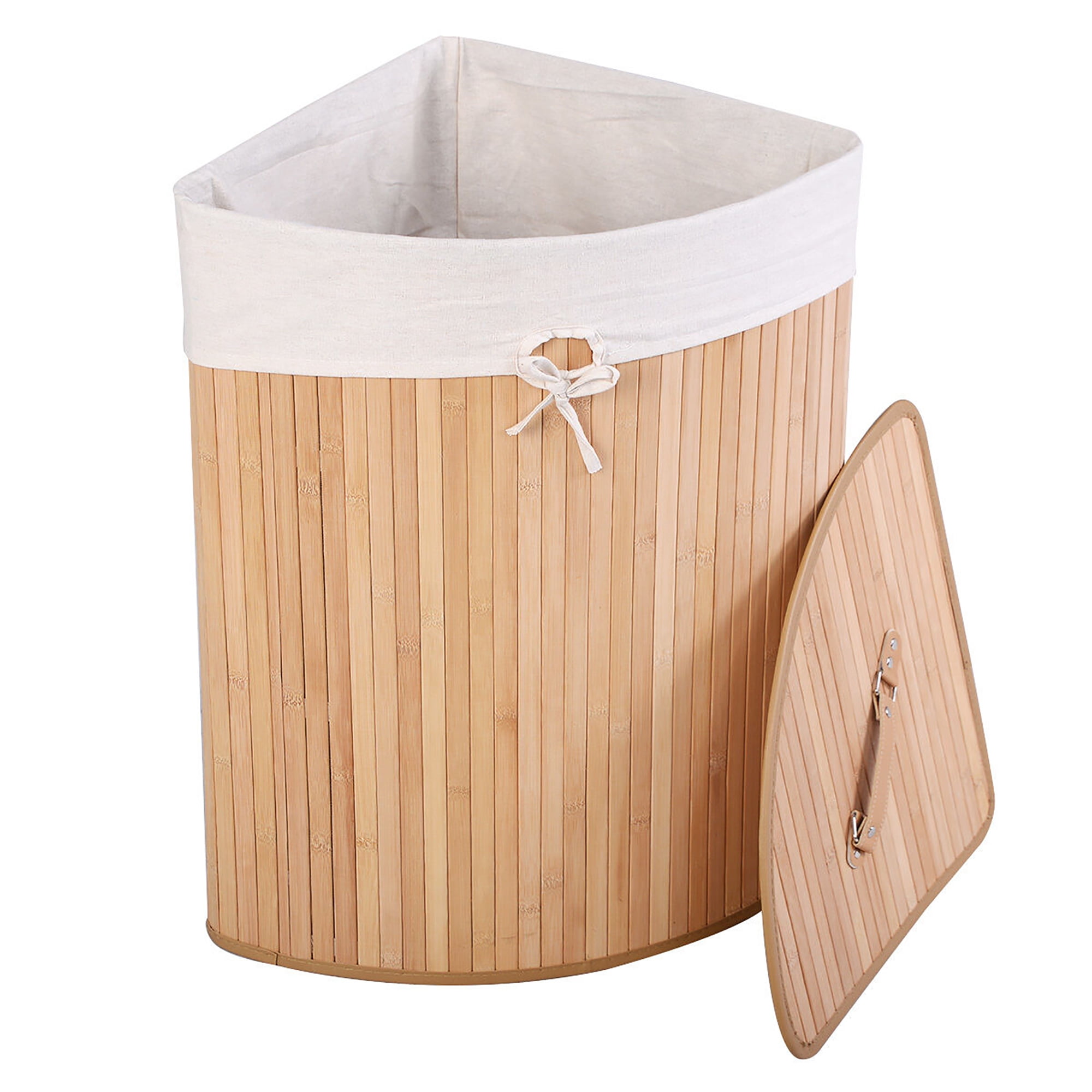 Click here for Costway Corner Bamboo Hamper Laundry Basket Washin... prices