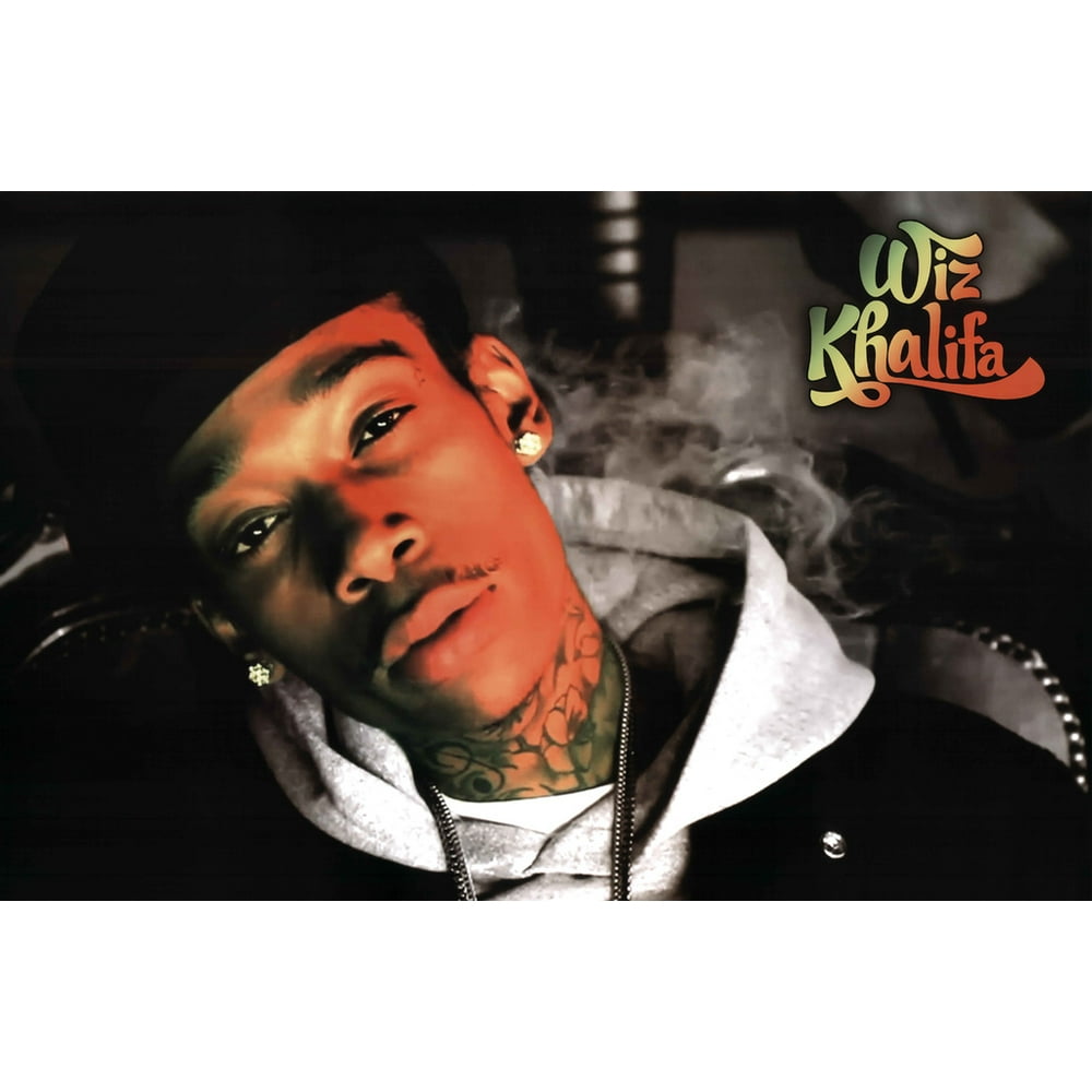 Wiz Khalifa Closeup Smoke Hip Hop Rapper Music Poster 36x24 inch ...