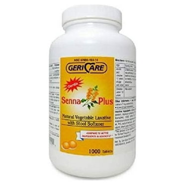 Senna Plus Stool Softener Tablet 1,000 per Bottle 50 mg - 8.6 mg ...