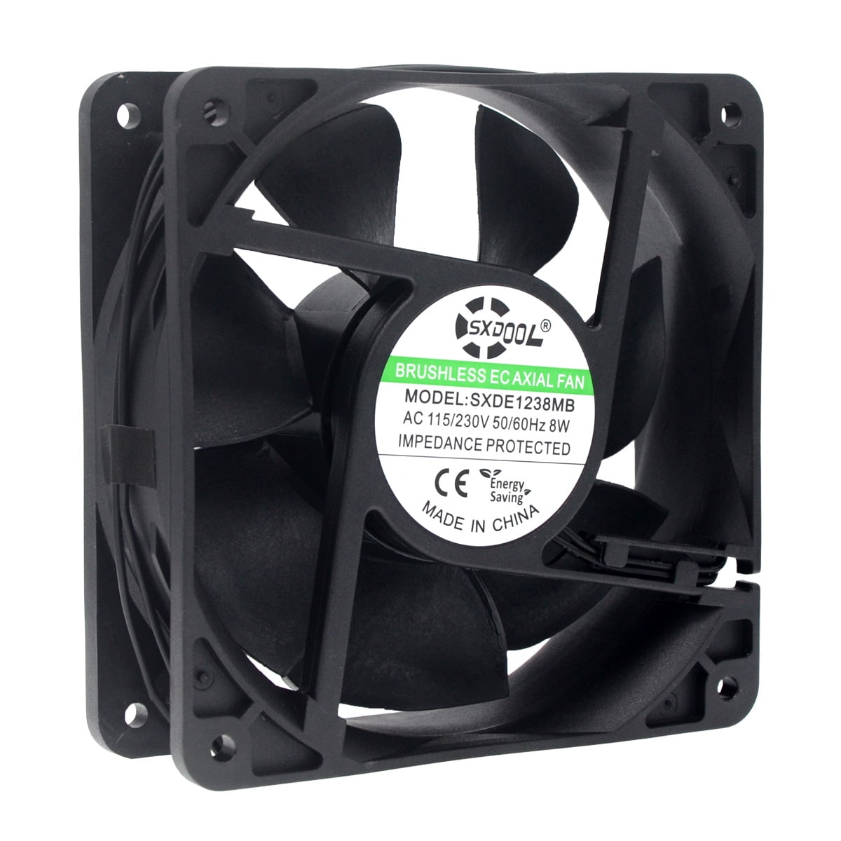 SXDOOL EC Motor Cooling Fan, 120mm Fan, 120mm 38mm AC 110V 115V 120V ...