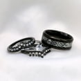 Black Matching Rings His and Her Rings Couple Rings 1ct AAA CZ Wedding ...