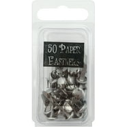 Metal Paper Fasteners 50/Pkg-Hearts - Silver - Walmart.com