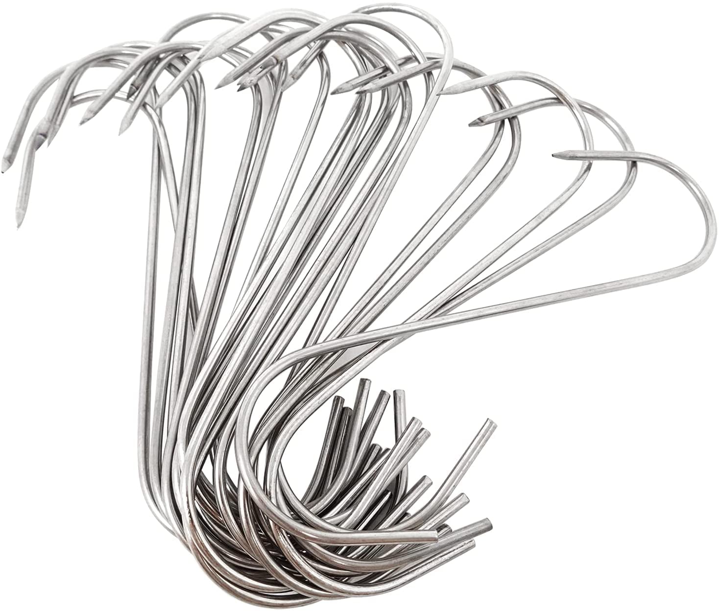 20PCS Stainless Steel Meat Hooks Butcher Hooks for Smoker Chicken ...