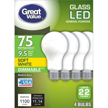 GE LED 4.5W Soft White Small Base Light Bulb, White Bent Tip - Walmart.com